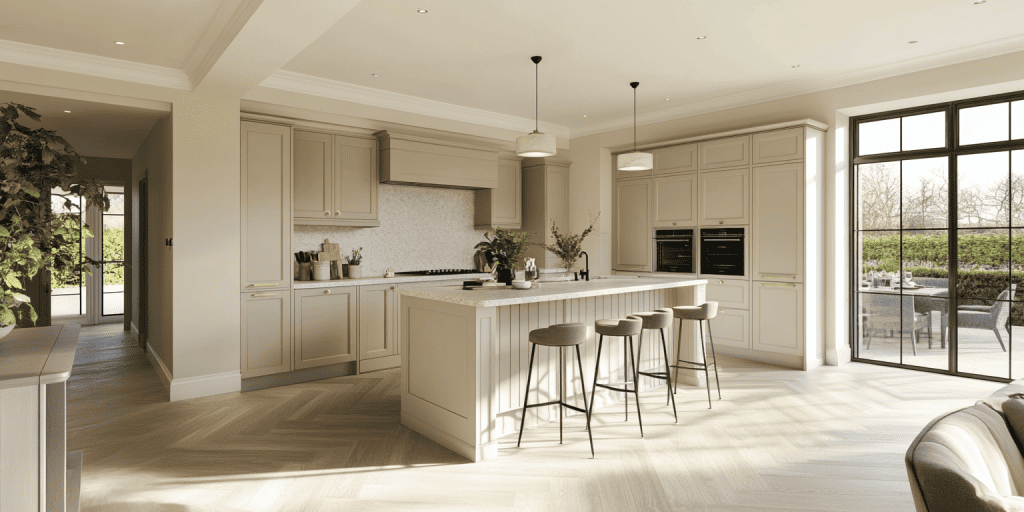 Shaker style cashmere cabinets bring warmth and tradition. This ...